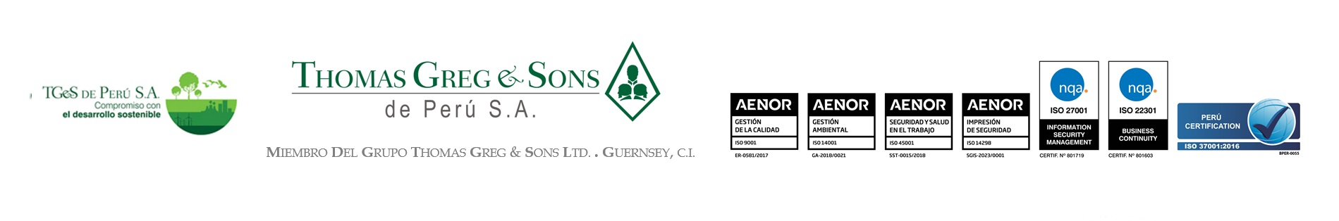 THOMAS GREG & SONS DE PERU S.A.